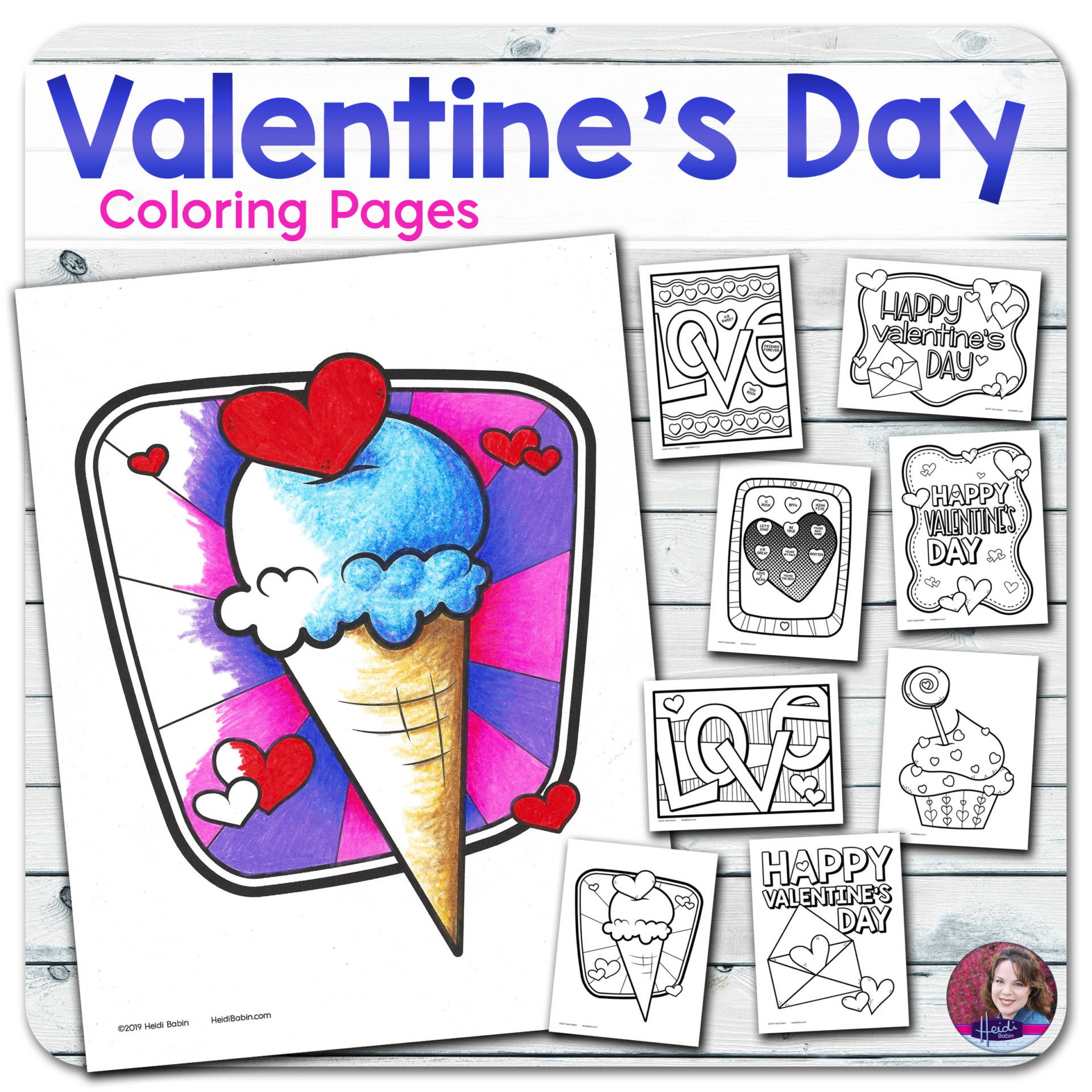 PREVIEW 2019 Valentine’s Doodle Coloring – Heidi Babin